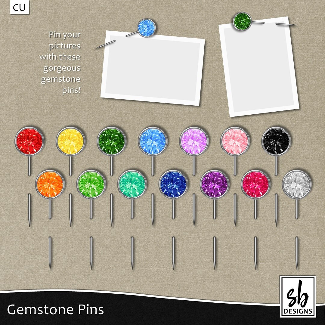 Digital Gems - Gemstone Clip Art - Gemstone Embellishments - Digital ...