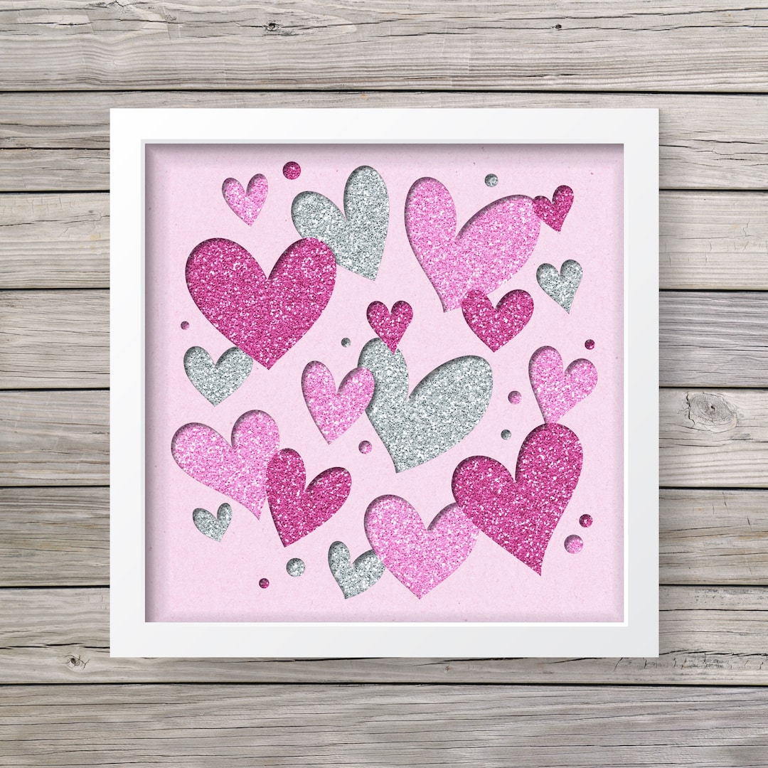 Heart Shadow Box SVG, Valentine Shadow Box SVG, 3D Shadowbox, Heart SVG ...