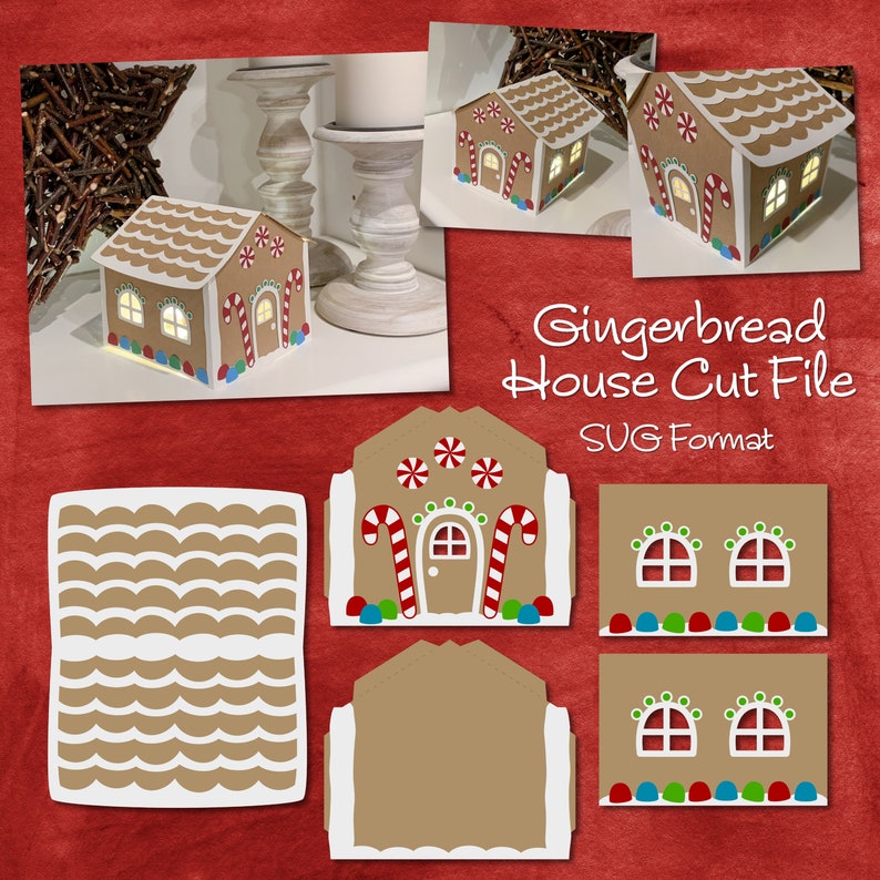 Gingerbread House SVG Gingerbread House Cut File 3D - Etsy