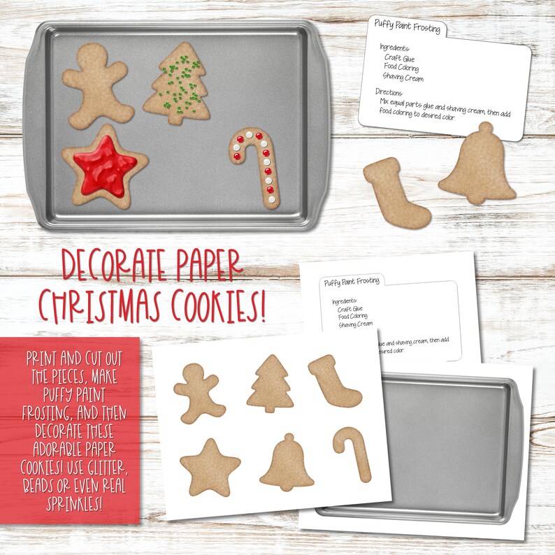 Kid's Christmas Craft, Printable Christmas Craft, Cookie Decorating ...