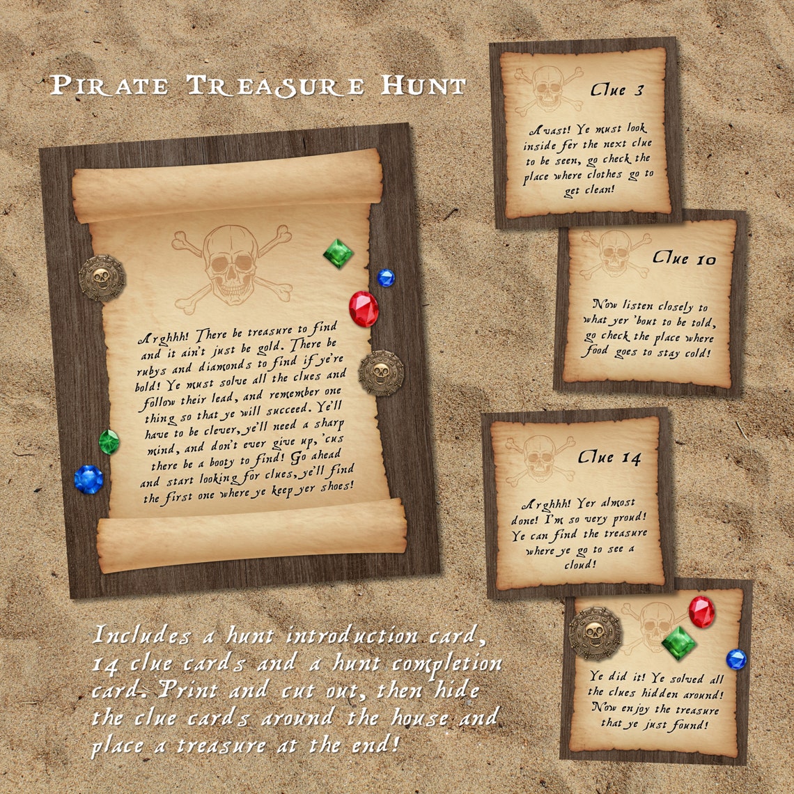 Pirate Treasure Hunt St. Pirate Scavenger Hunt Printable - Etsy