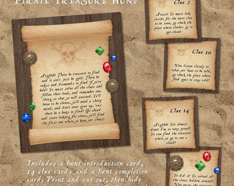 Pirate Scavenger Hunt, Indoor Treasure Hunt, Printable Kids Scavenger ...