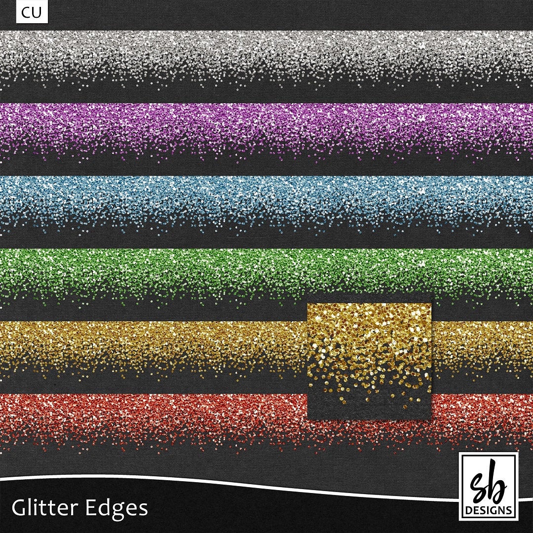Glitter Borders - Glitter Edges - Digital Borders - Glitter Clip Art ...