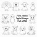Farm Animal Digital Stamps Farm Animal SVG Farm Animal Clip | Etsy
