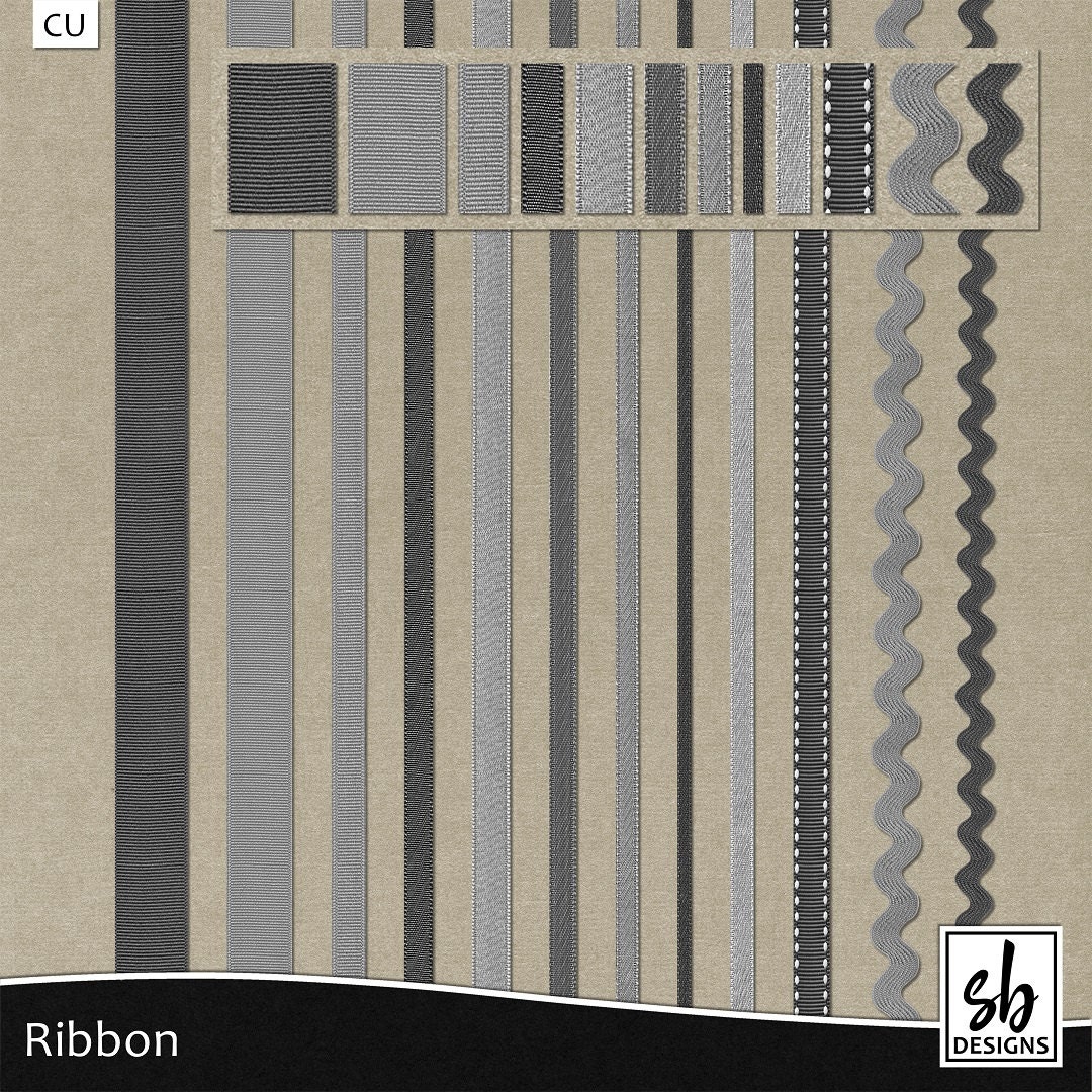 Digital Ribbon - Ribbon Clip Art- Digital Scrapbooking Ribbon - Ribbon ...