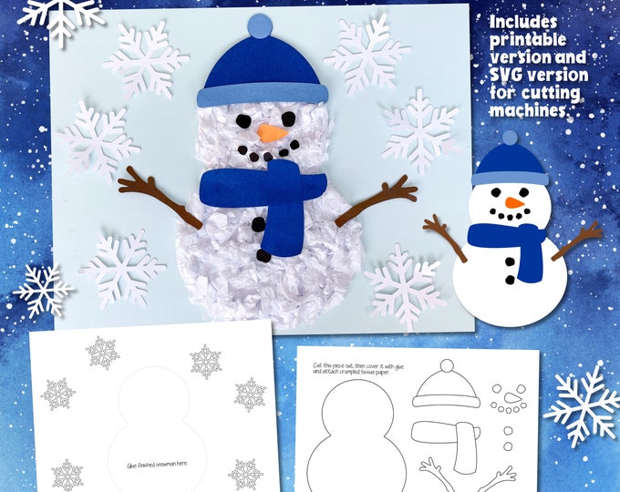 Snowman Kids Printable Craft Template, Winter Craft, Paper Crafts ...