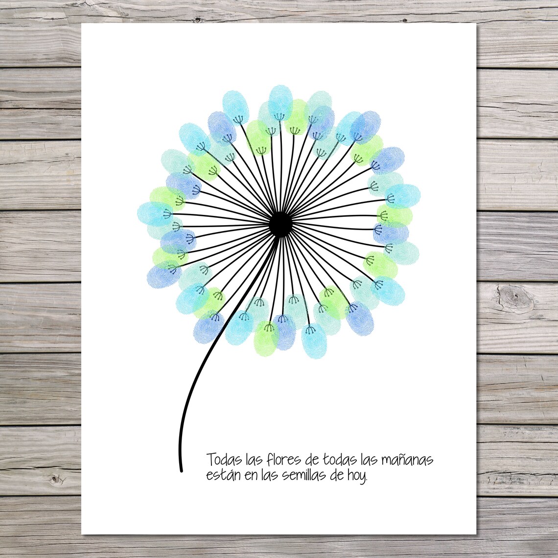 Dandelion Fingerprint Art Fingerprint Craft Dandelion Kids - Etsy UK