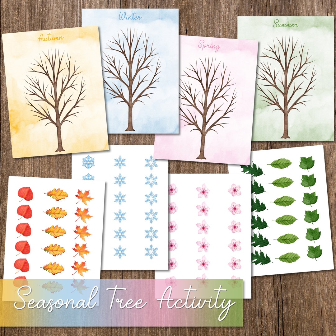 Four Seasons Kid's Craft, Seasonal Children's Craft, Printable Winter ...