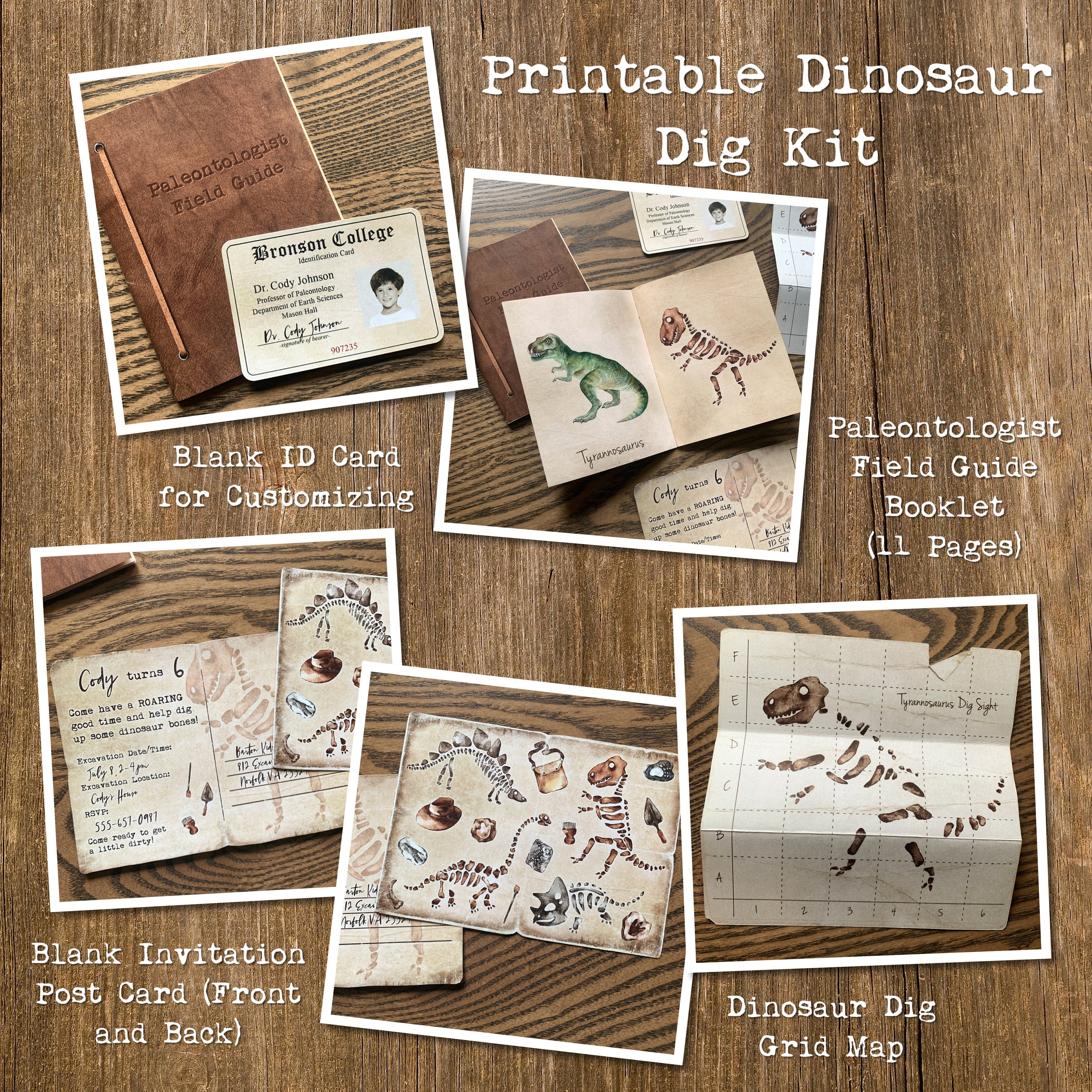 Dinosaur Dig Kit Printable, Paleontologist Printable, Dinosaur Birthday ...