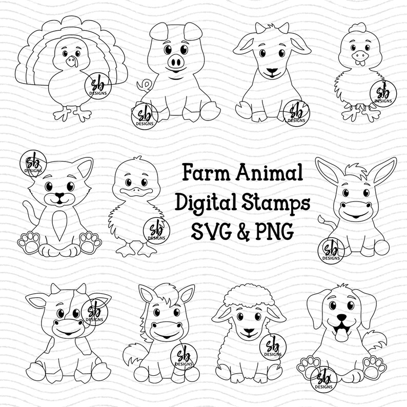 Animal Digital Stamps Animal SVG Animal Clip Art Cute - Etsy Canada