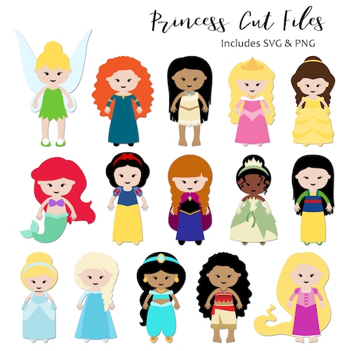 Princess Cut Files Princess SVG Princess Clip Art Princess - Etsy