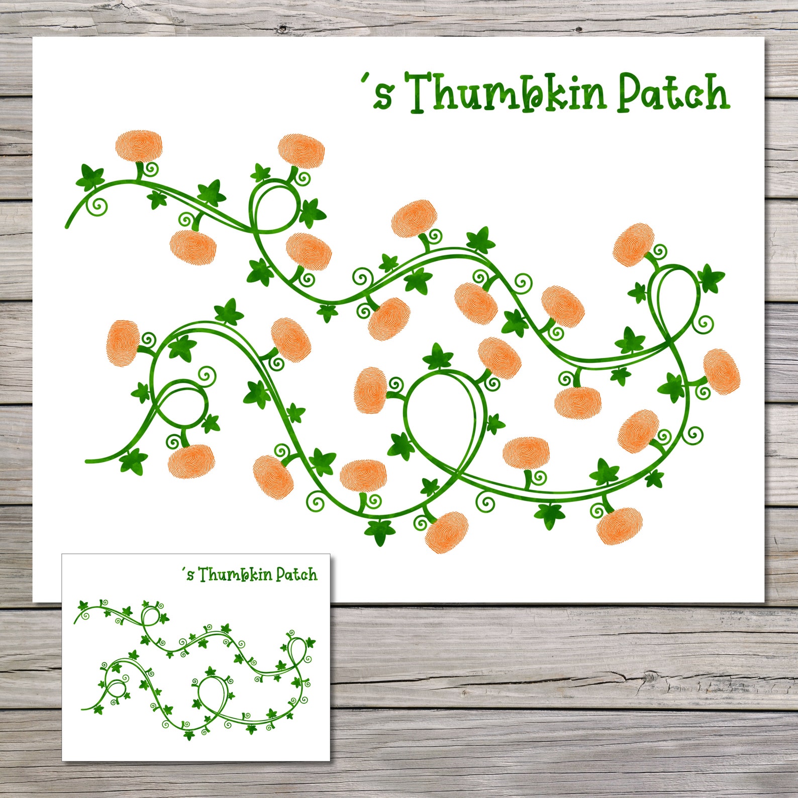 Pumpkin Fingerprint Art Fingerprint Craft Pumpkin Kids - Etsy