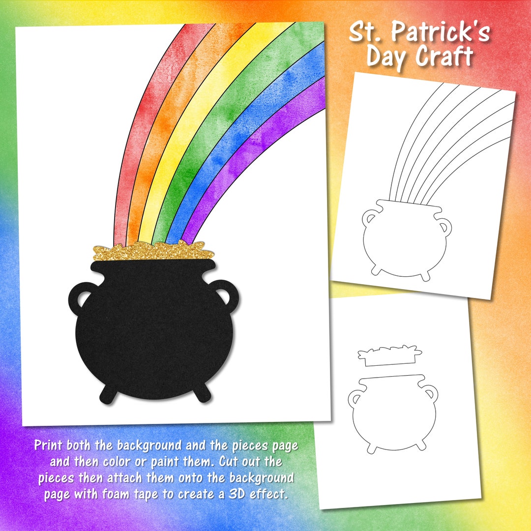St. Patrick's Day Craft, Printable Craft, Pot of Gold Craft, St ...