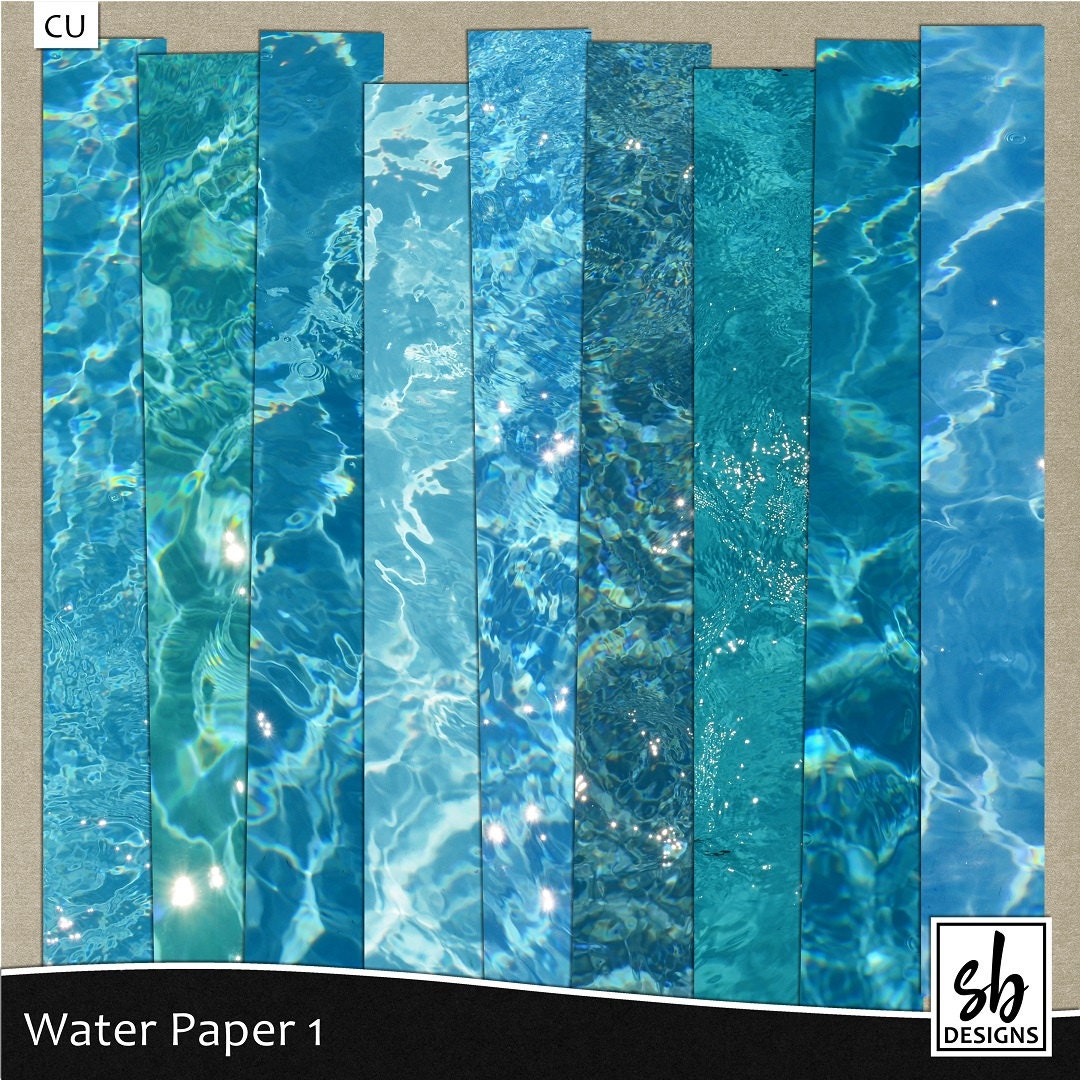 Digital Water Paper - Water Textures - Pool Water Background - Digital ...