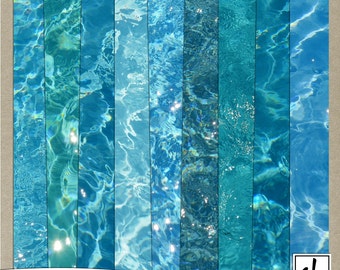 Digital Water Paper - Water Textures - Pool Water Background - Digital ...