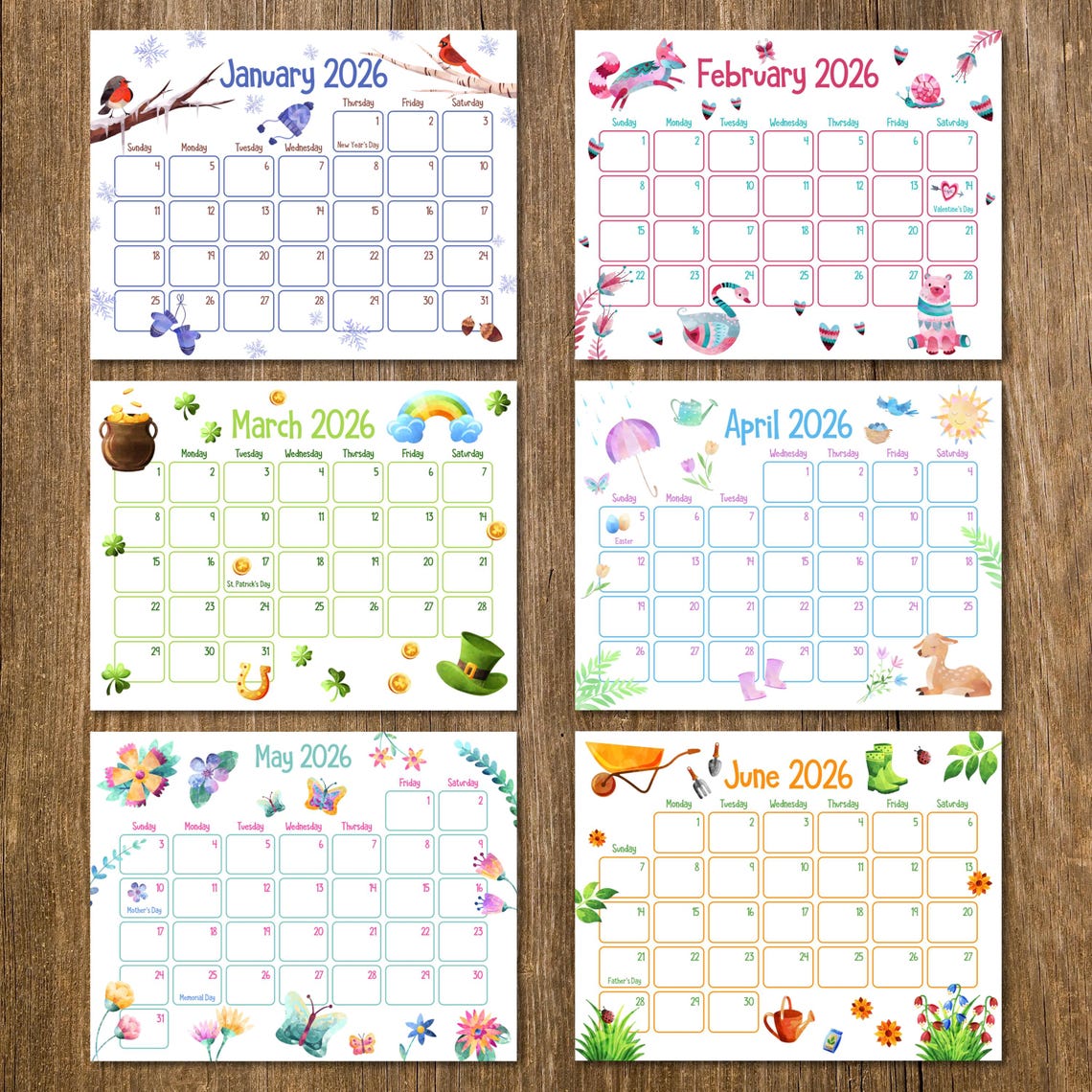 Printable Calendars, Printable Kids Calendars, 2026 Calendars ...