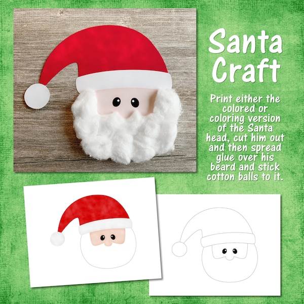 Santa Head Ornament - Etsy