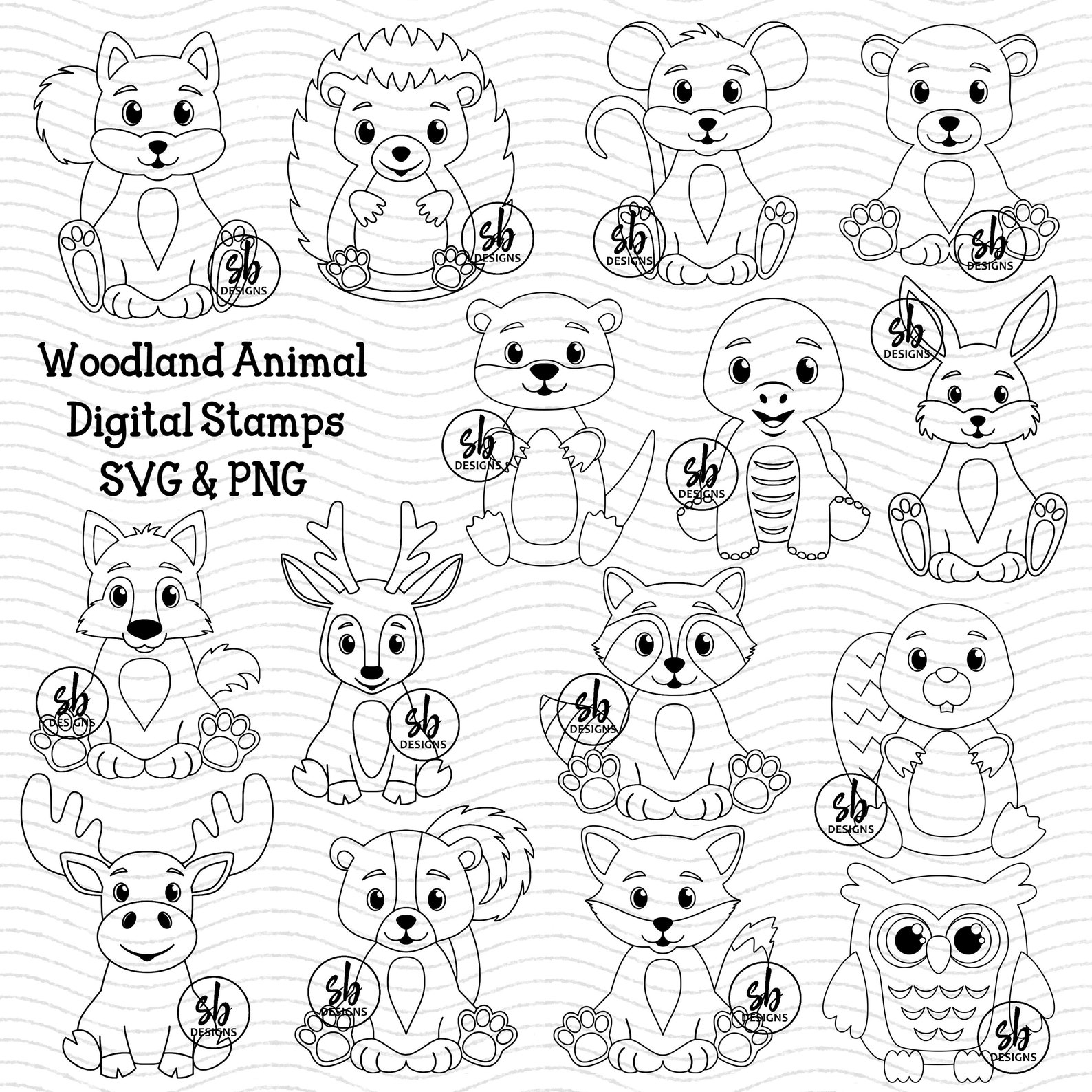 Animal Digital Stamps, Animal SVG, Animal Clip Art, Cute Animals ...