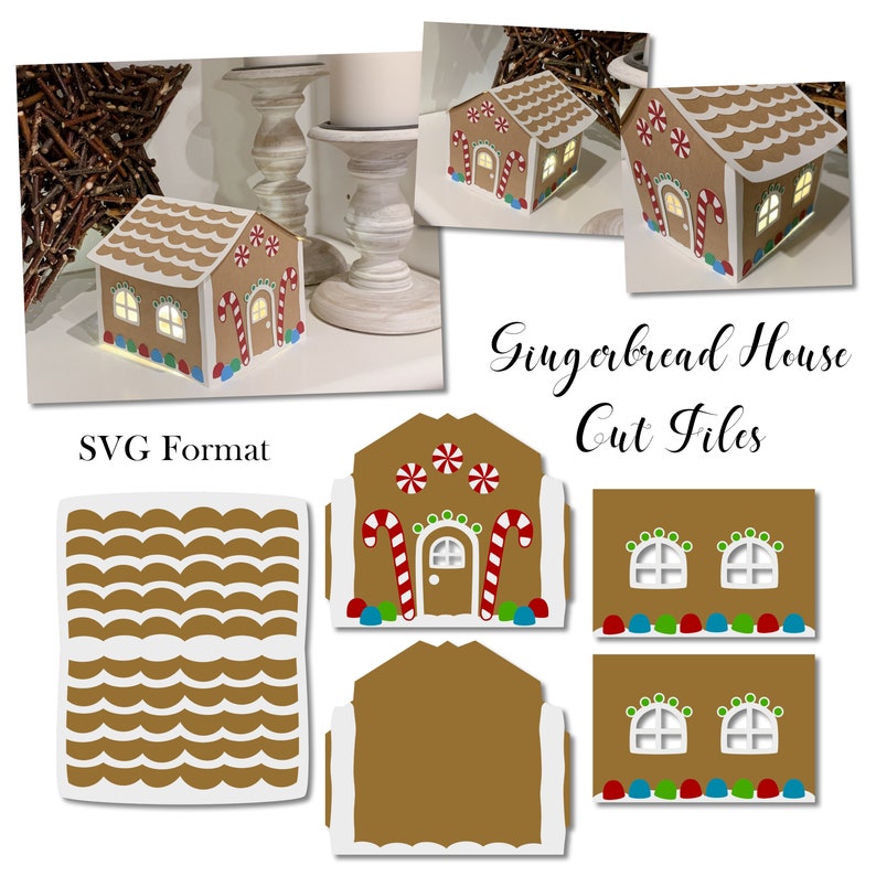 Gingerbread House SVG Gingerbread House Cut File 3D | Etsy