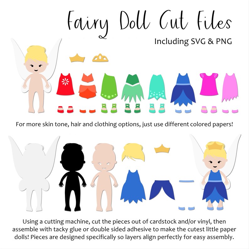 Fairy Paper Doll Cut Files Fairy Cut Files Cricut Dolls - Etsy