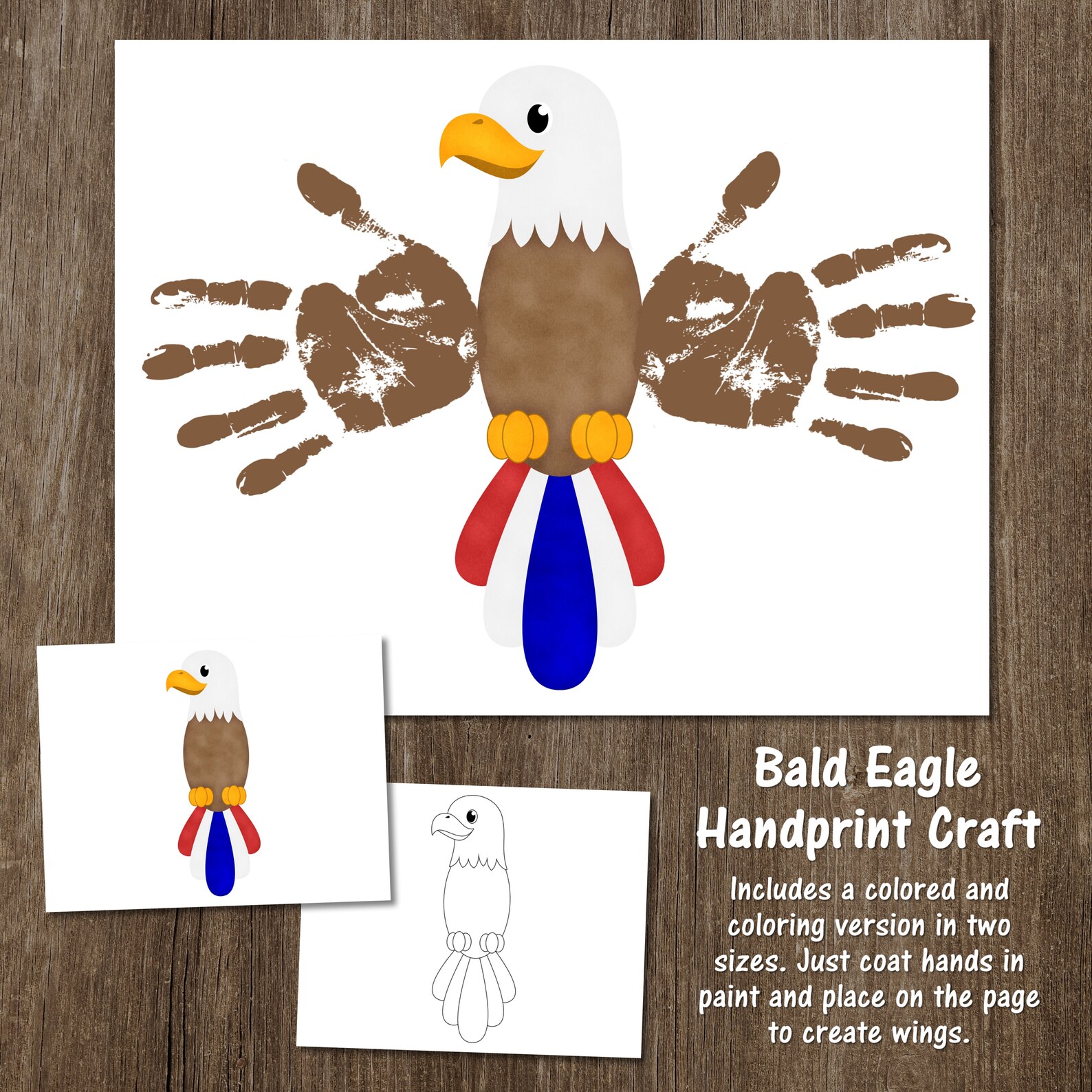 Bald Eagle Craft, 4th of July Craft, Memorial Day Craft, Patriotic ...