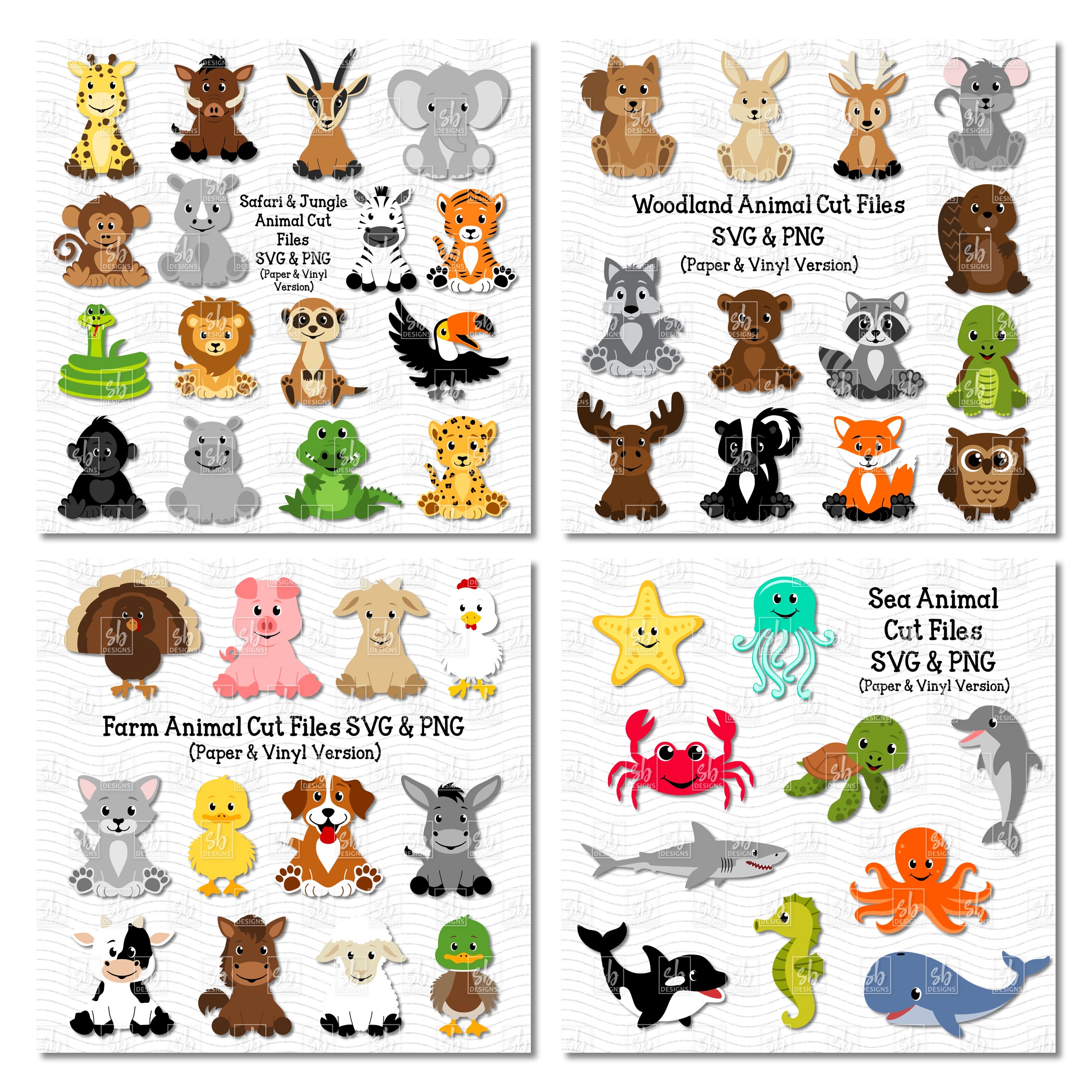 Cute Animal SVG Cute Animal Clip Art Baby Animal SVG Baby - Etsy