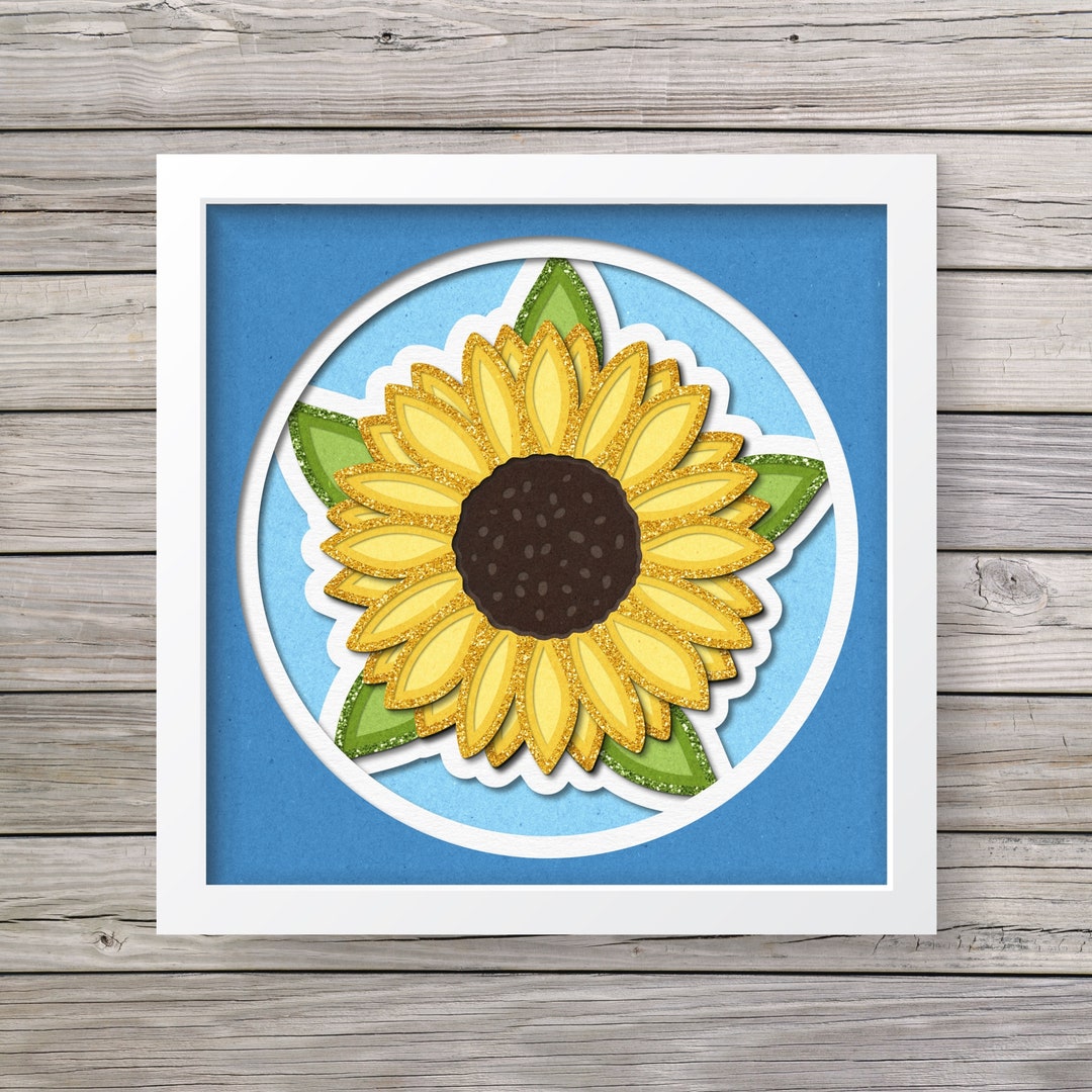Sunflower Shadow Box SVG, Sunflower Shadow Box Cut File, 3D Shadowbox, Sunflower Layered Cut ...