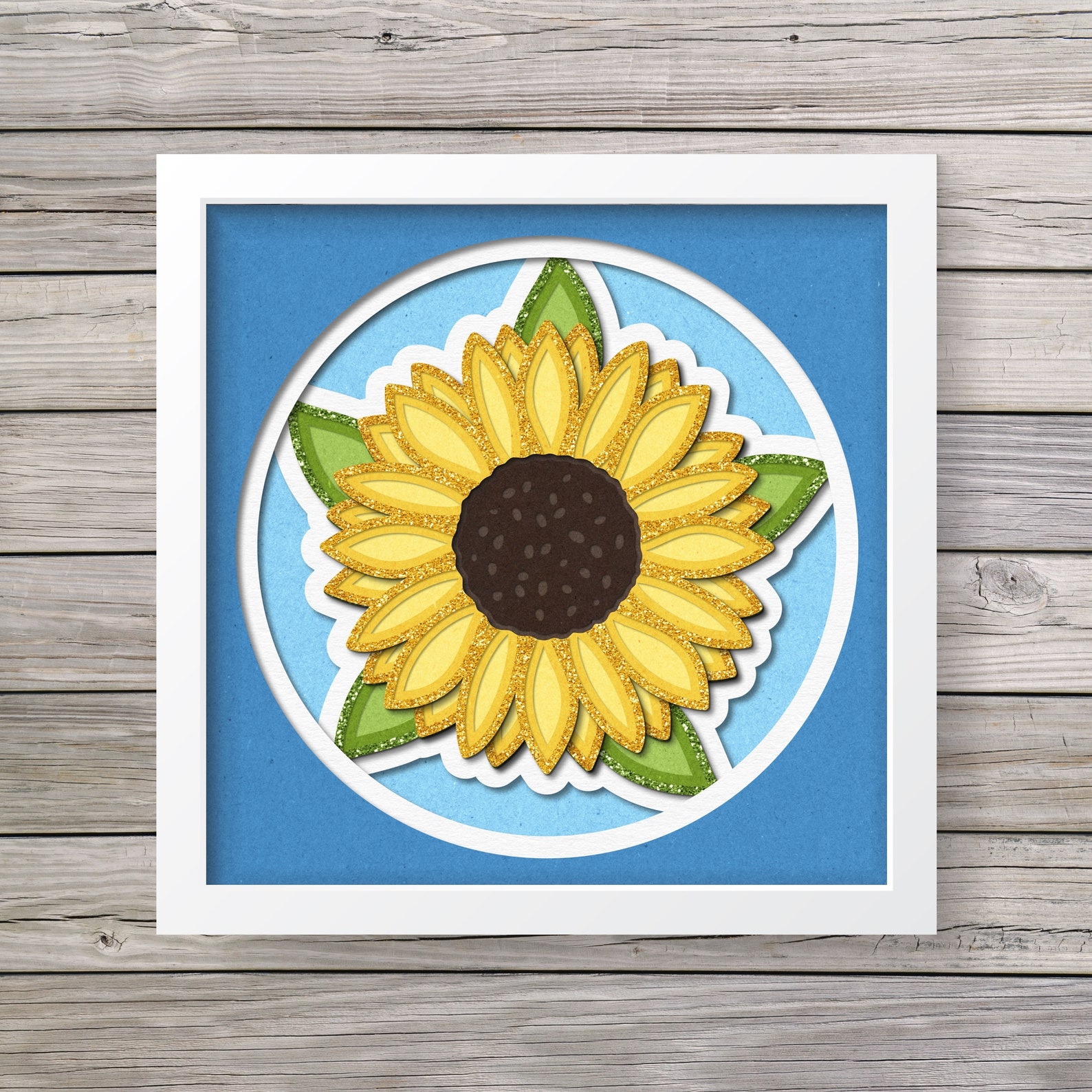 Sunflower Shadow Box SVG Sunflower Shadow Box Cut File 3D - Etsy