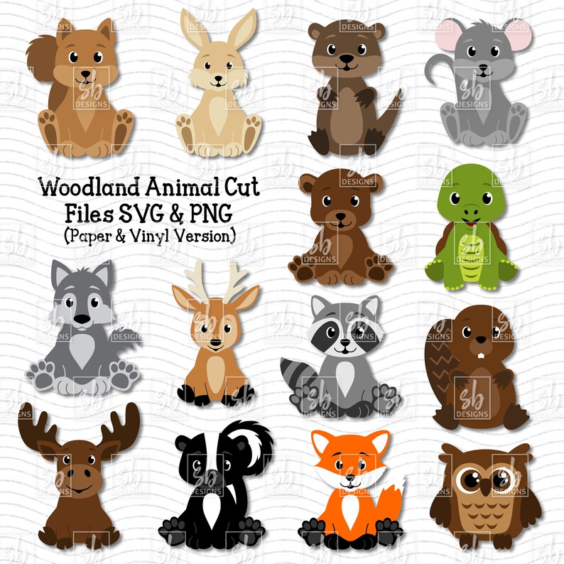 Woodland Animal Cut Files Woodland Animal SVG Woodland - Etsy