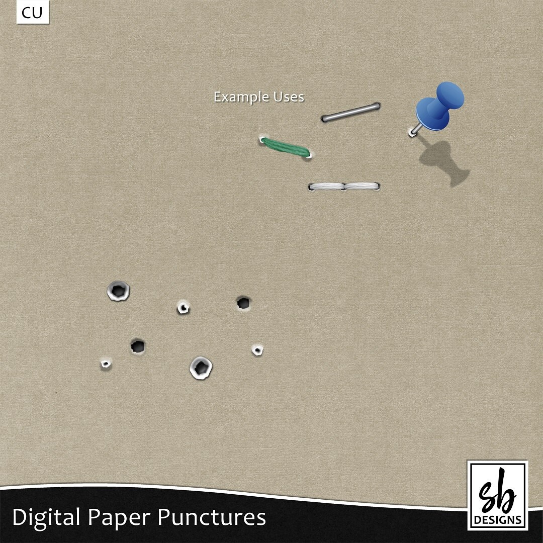 Digital Paper Punctures - Scrapbooking Stitch Holes - Puncture Clip Art ...