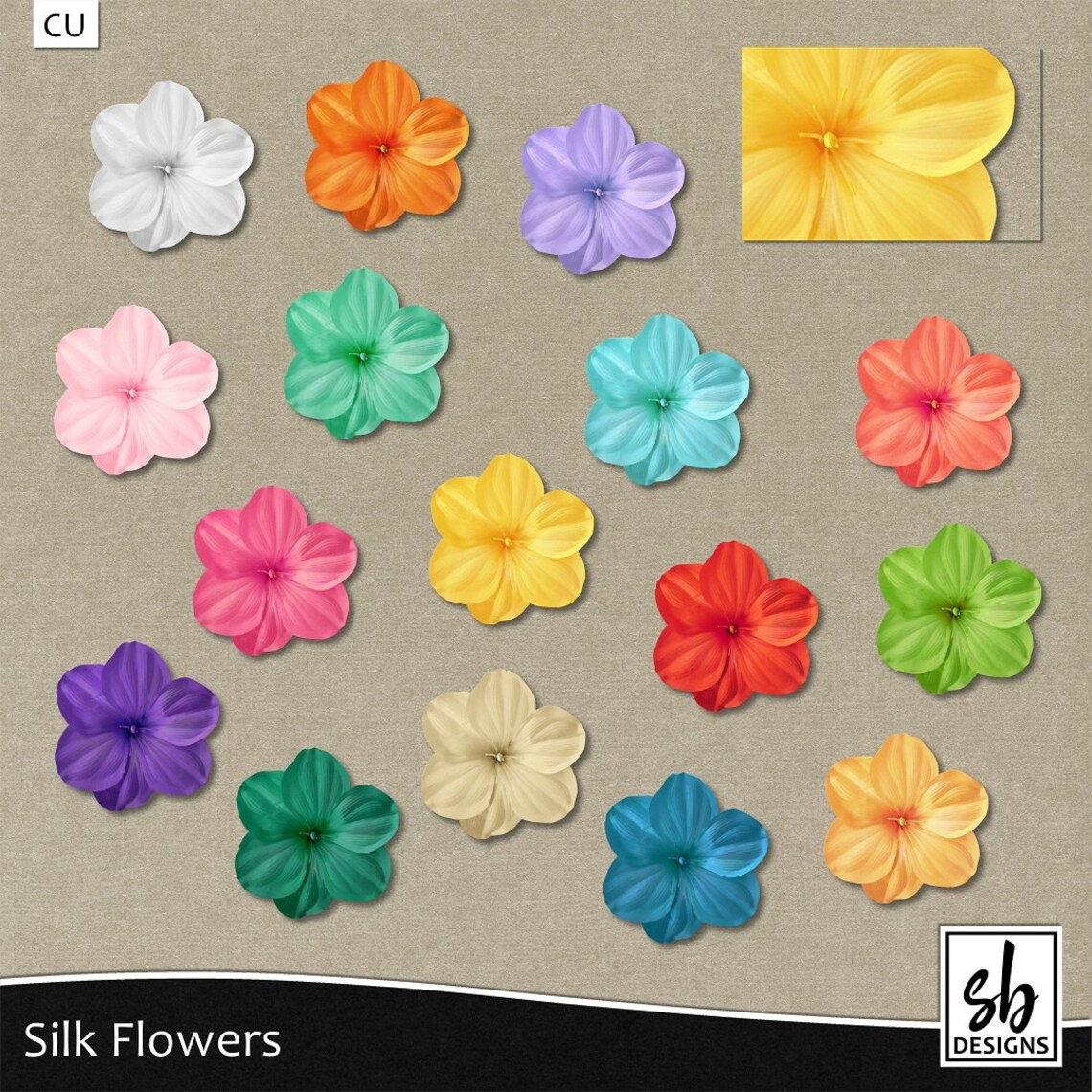 Digital Flowers Flower Clip Art Digital Scrapbooking | Etsy