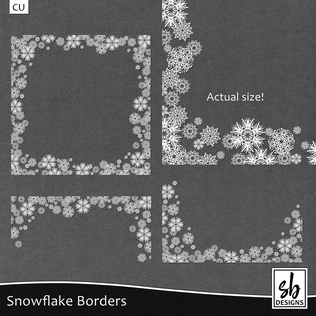 Snowflake Borders - Snowflake Edges - Digital Snowflake Borders ...