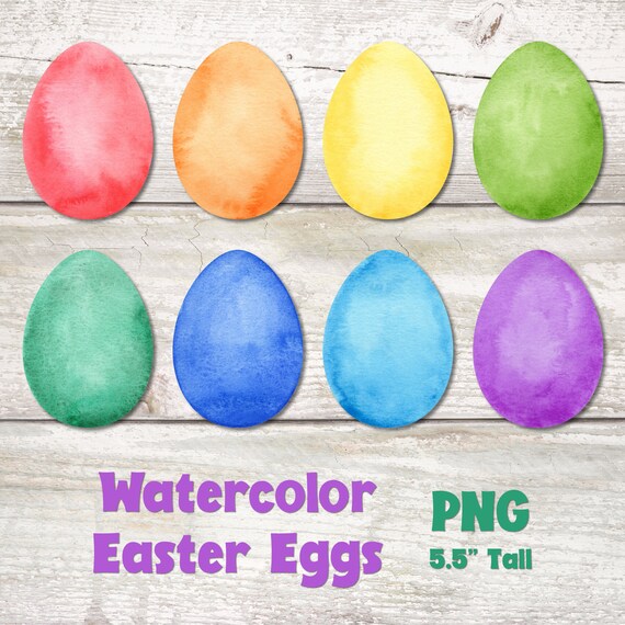 Watercolor Easter Egg Clip Art Easter Egg Clip Art | Etsy
