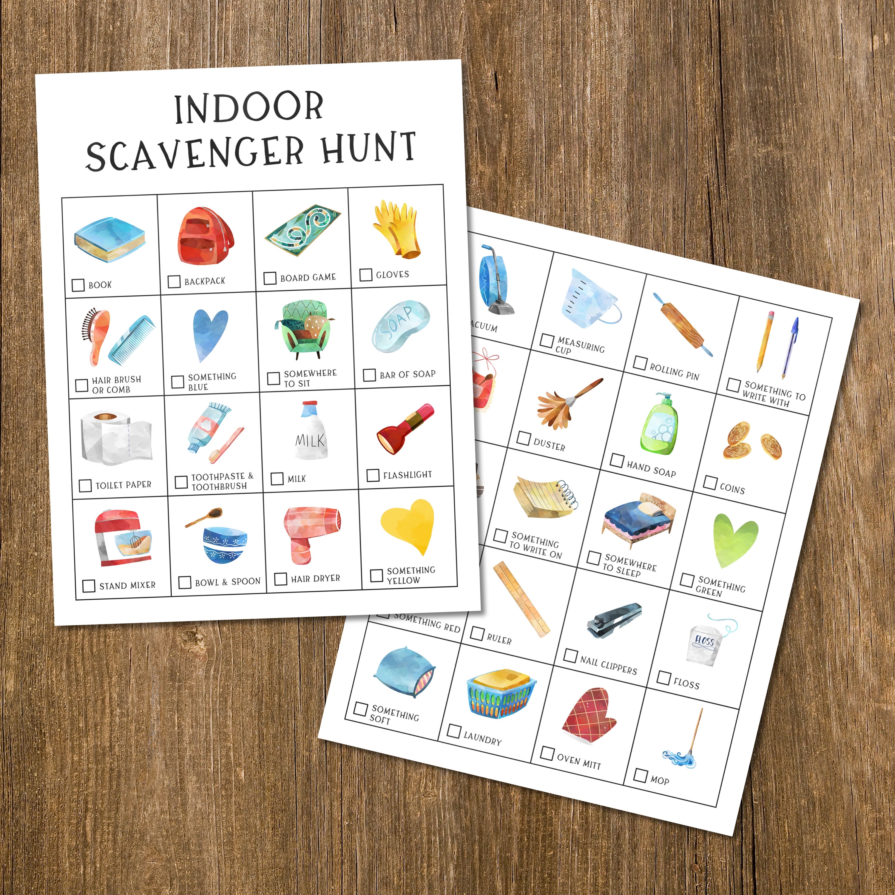 Printable Scavenger Hunt, Indoor Scavenger Hunt, Household Scavenger ...