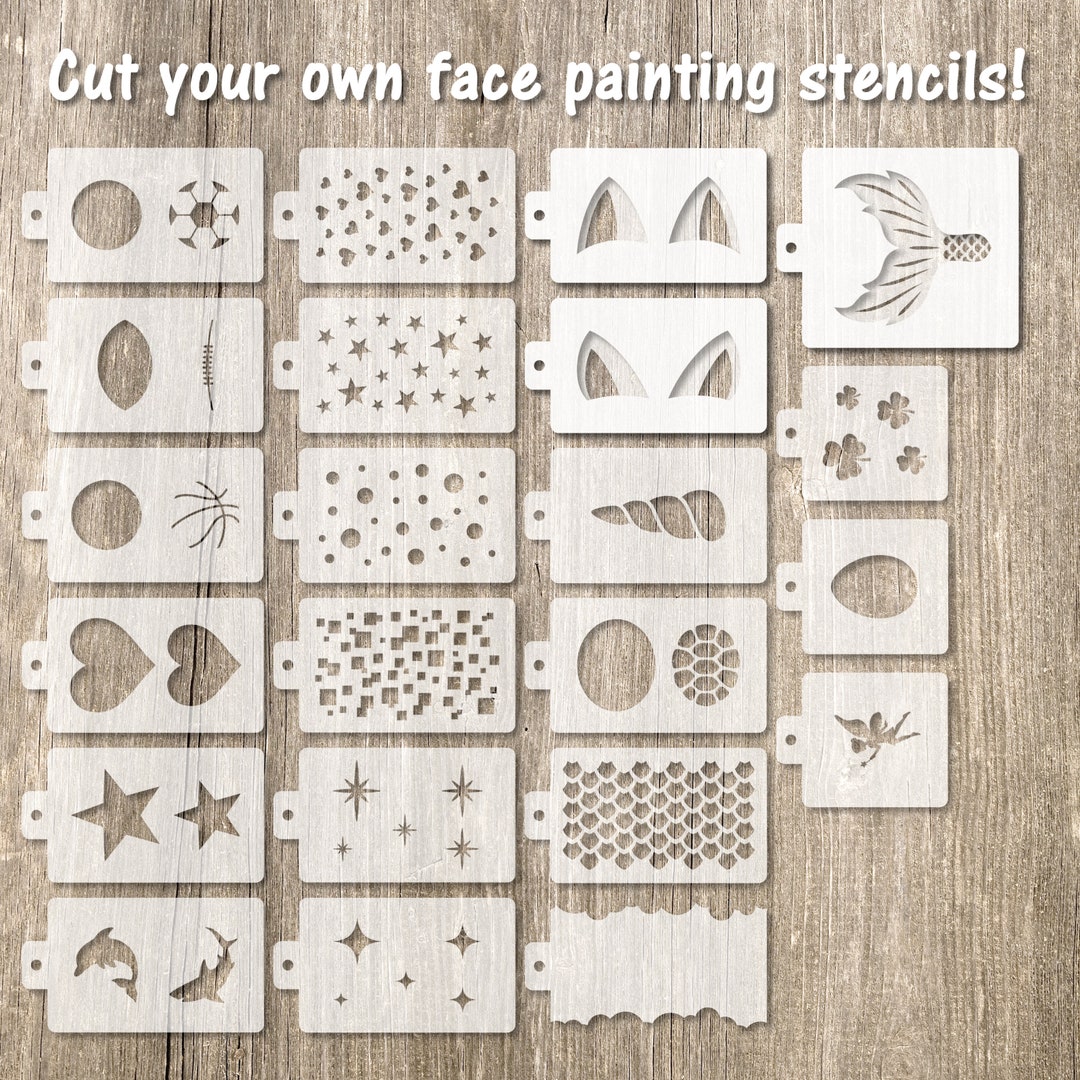 Face Paint Stencils, Face Paint SVG Stencils, SVG Stencils, Face Paint ...