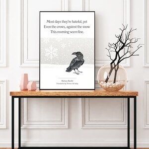 Haiku Poem Basho Wallart Basho Winter Crow Decoration Print - Etsy