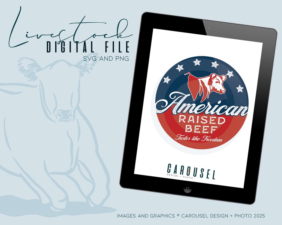 American Raised Beef Graphic - Digital SVG & PNG - Etsy