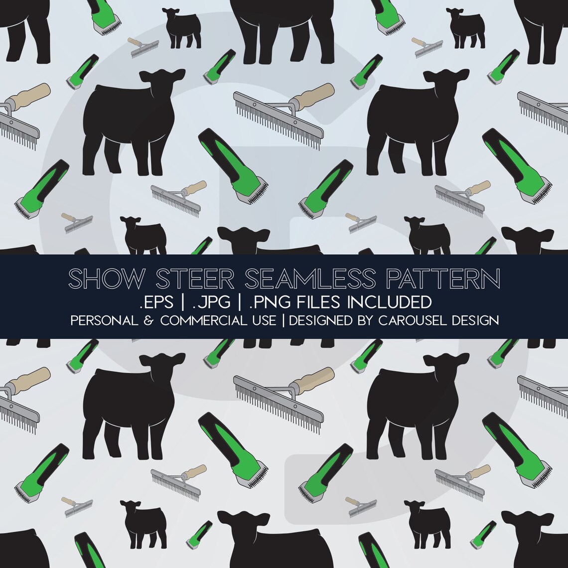 Show Steer Seamless Digital Pattern File Digital File 2022.1 - Etsy