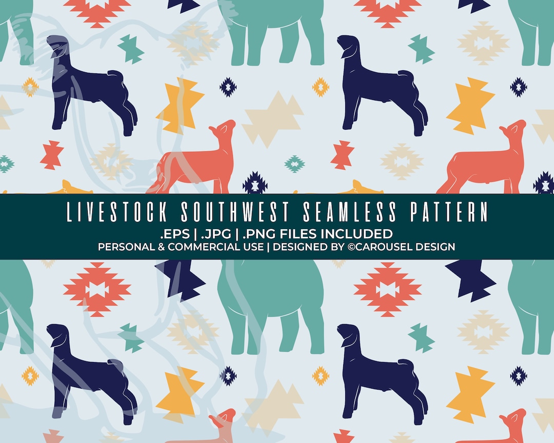 Southwest Livestock Seamless Digital Pattern File - Digital File 2024 ...