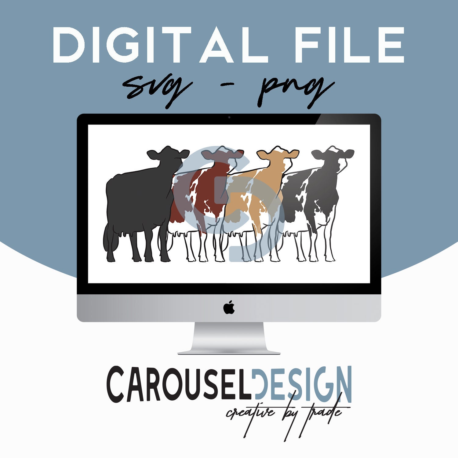 Dairy Cow Livestock Graphic Digital File Bundle | Etsy