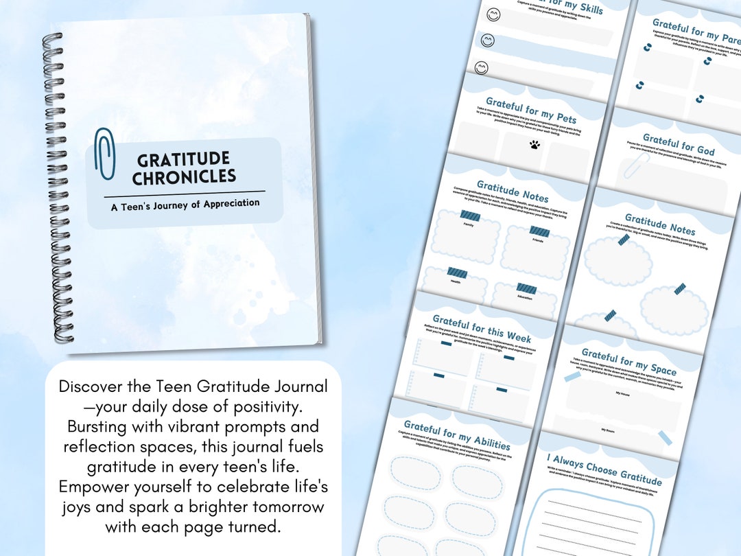 Teenage Boy Gratitude Journal Digital Download Pdf - Etsy