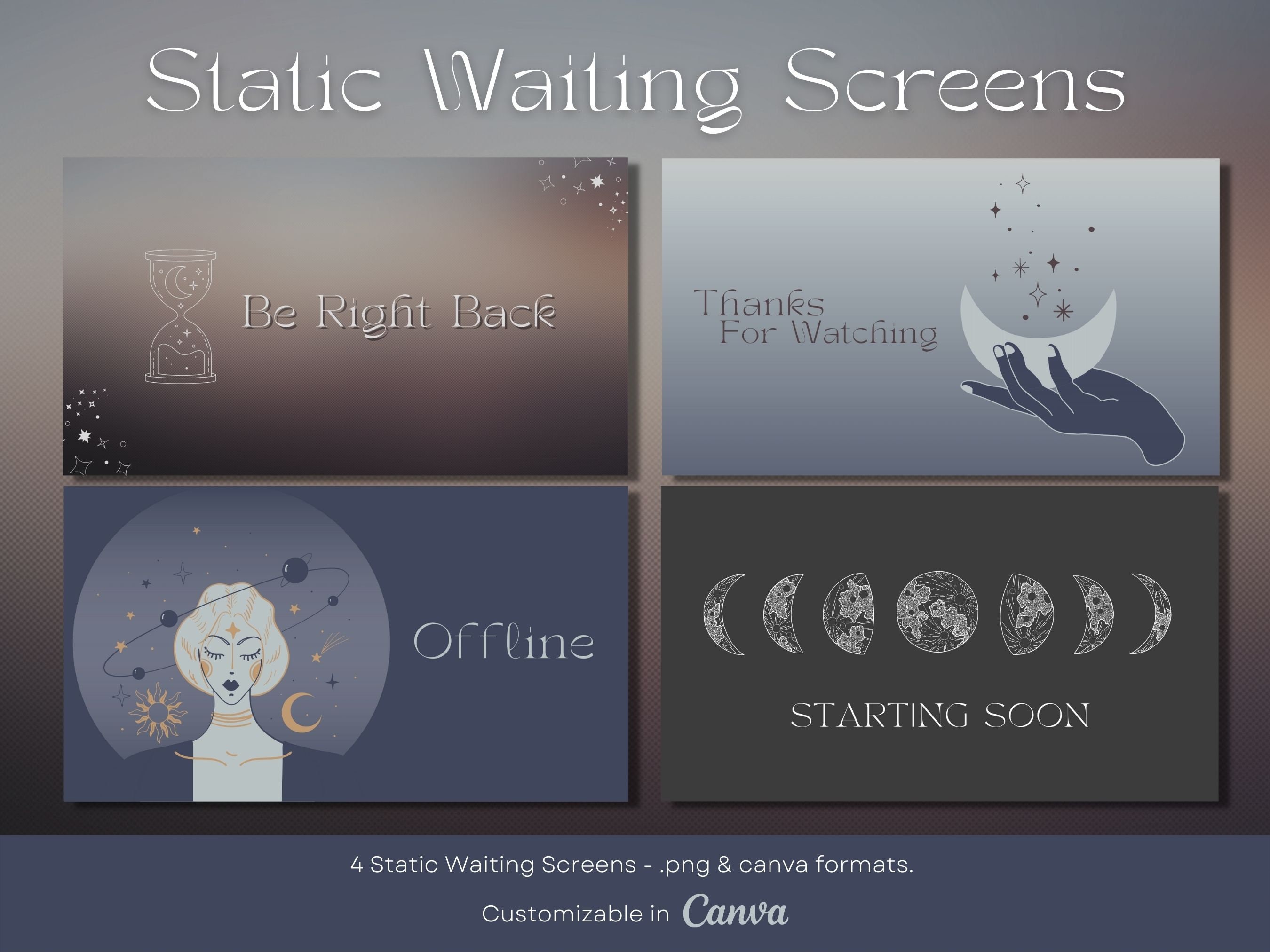 Celestial Moon and Stars | Twitch Stream Overlay Package | Twitch ...