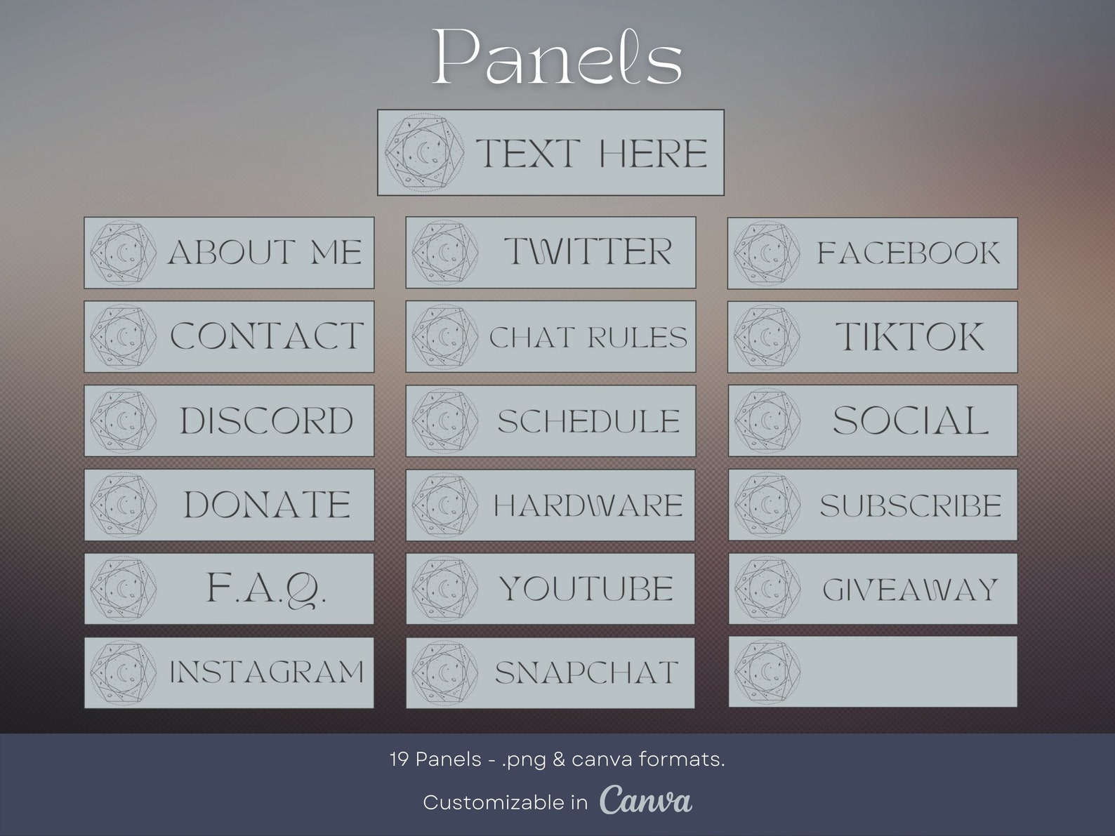 Celestial Moon and Stars | Twitch Stream Overlay Package | Twitch ...
