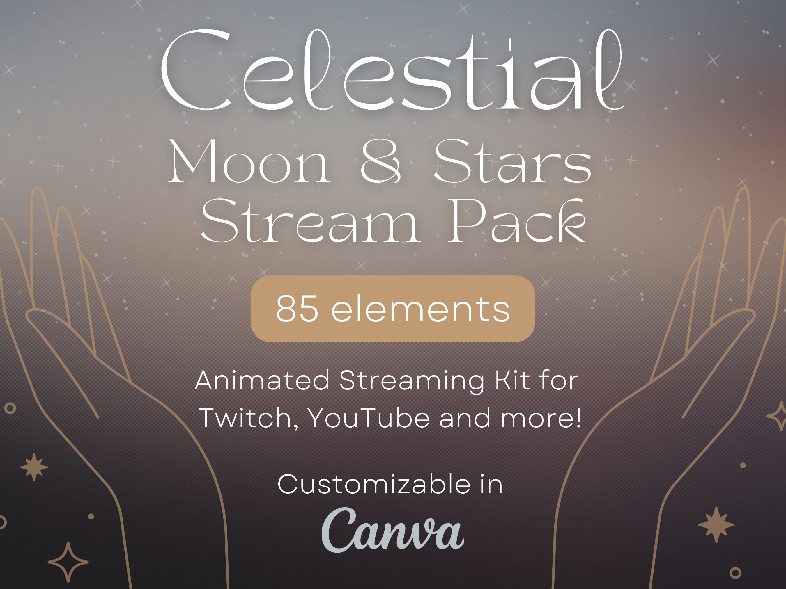 Celestial Moon and Stars Twitch Stream Overlay Package - Etsy