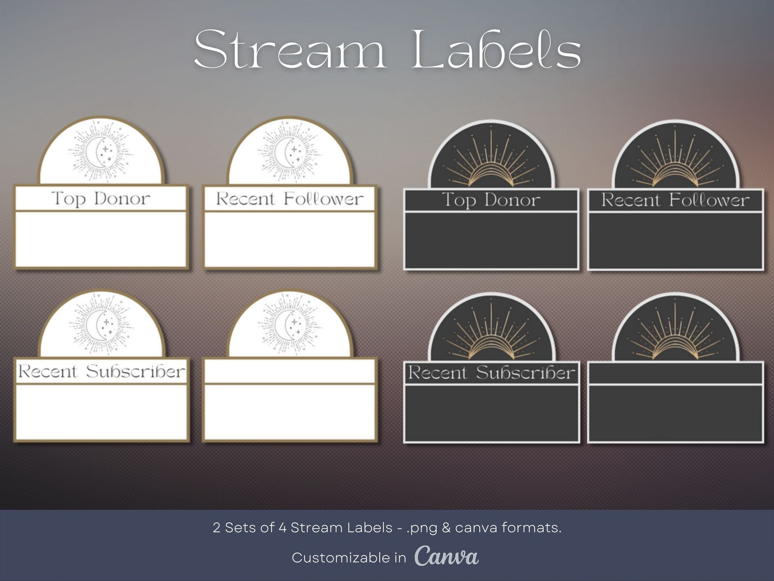 Celestial Moon and Stars | Twitch Stream Overlay Package | Twitch ...