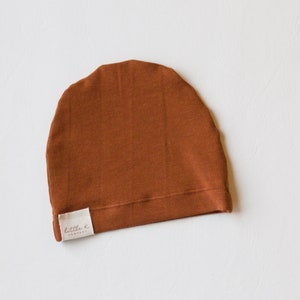 Rust Orange Infant & Toddler Hat Top Knot Hat Infant Beanie Little K ...
