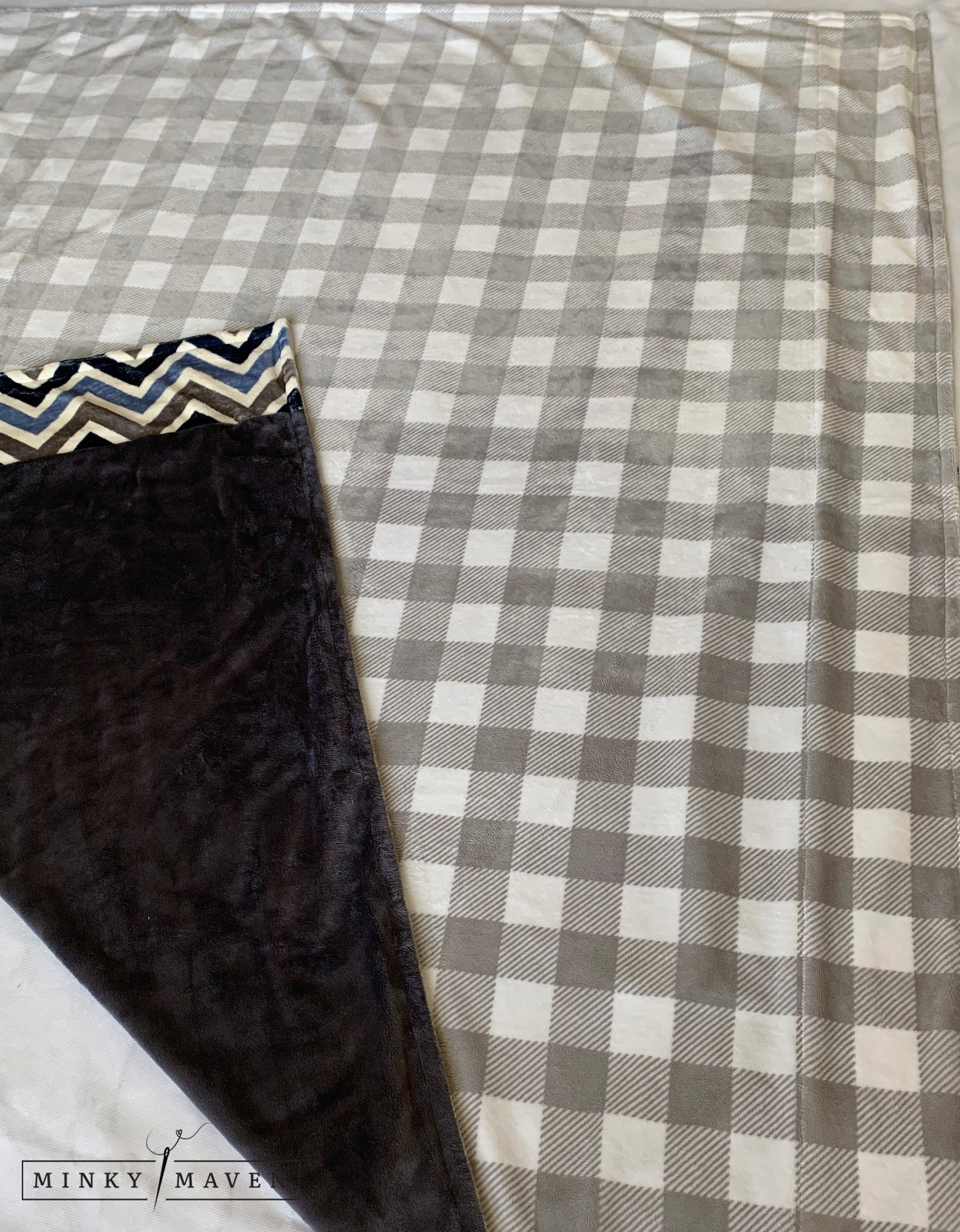 Peaks of Grey Minky Blanket Grey Smokey Blue Black White - Etsy Polska