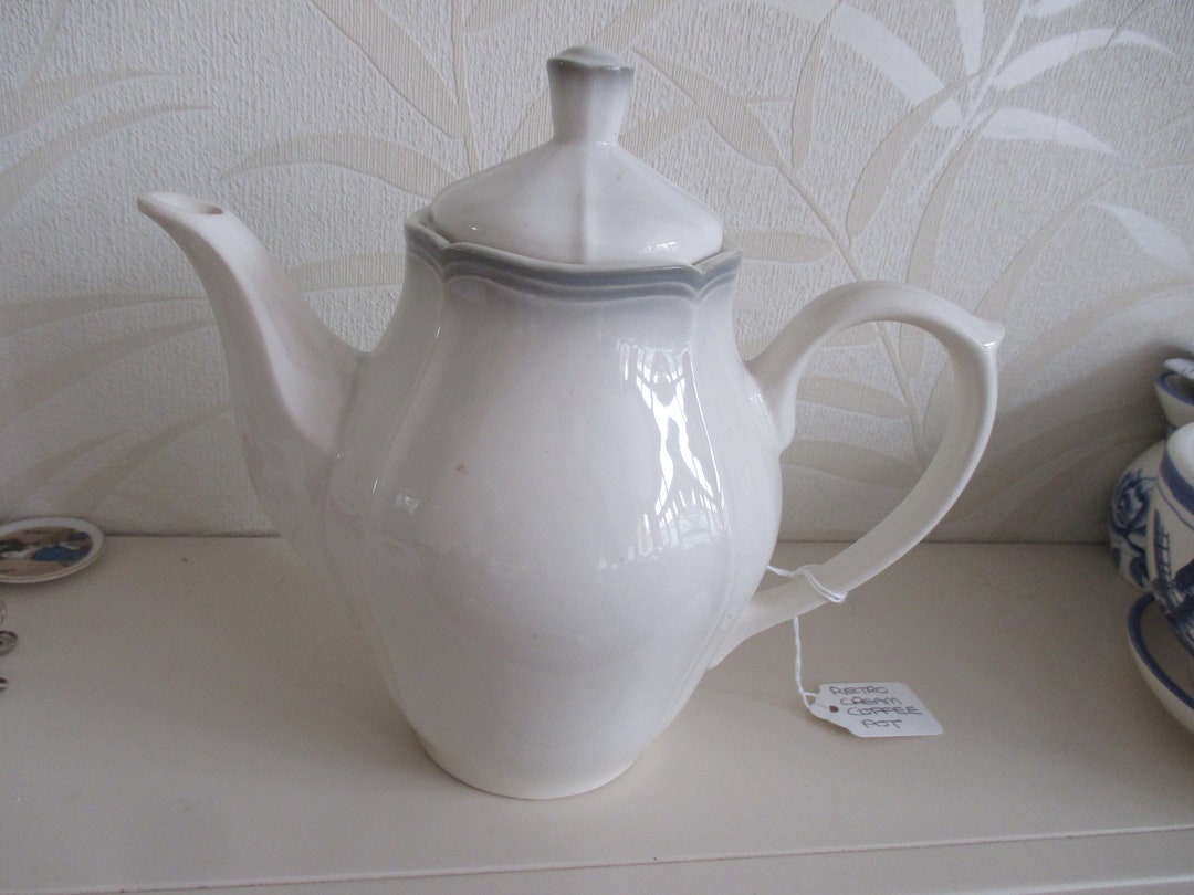 Retro Cream Coffee Pot - Etsy