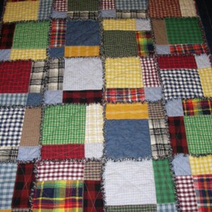 Rag Quilt Country Farmhouse Primitive Denim & Plaids Rag Quilt - Etsy