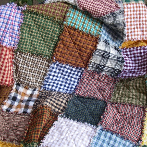 Primitive Rag Quilt - Etsy